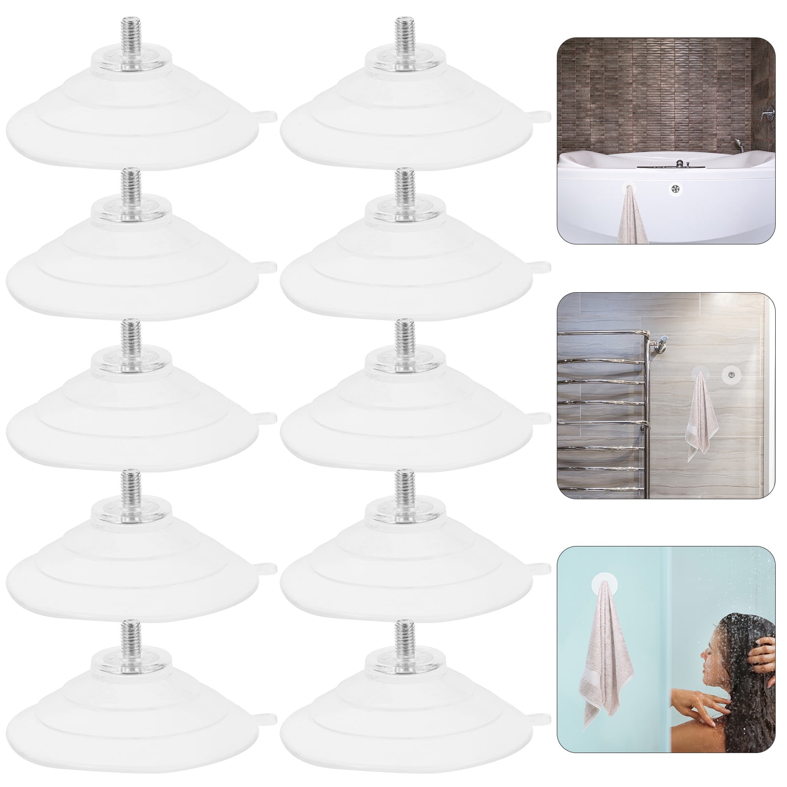 MIPCASE 10Pcs Round Threads Suction Cups Transparent Sucker Pads for ...