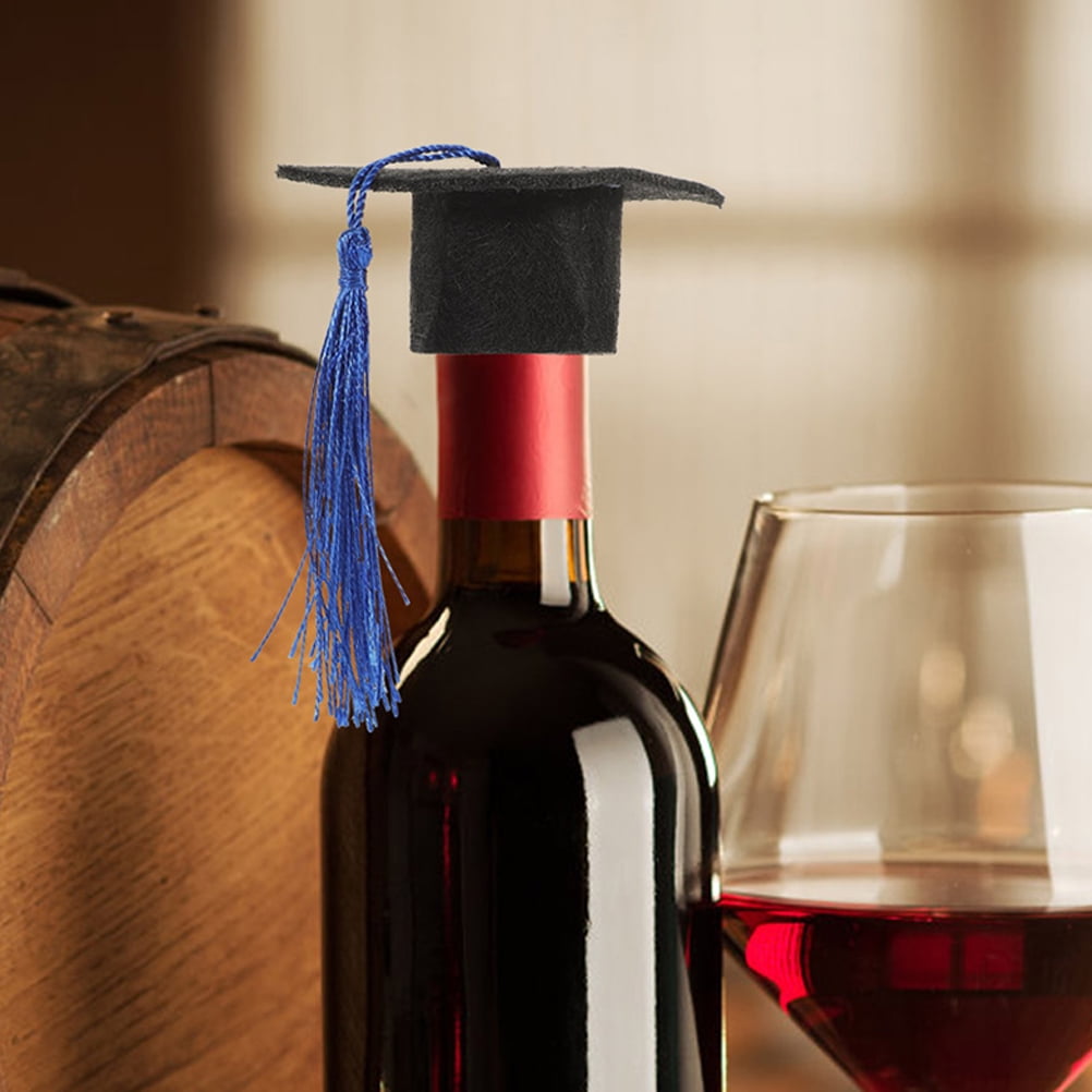 MIPCASE 12pcs Mini Graduation Cap Wine Bottle Toppers and Bouquet ...