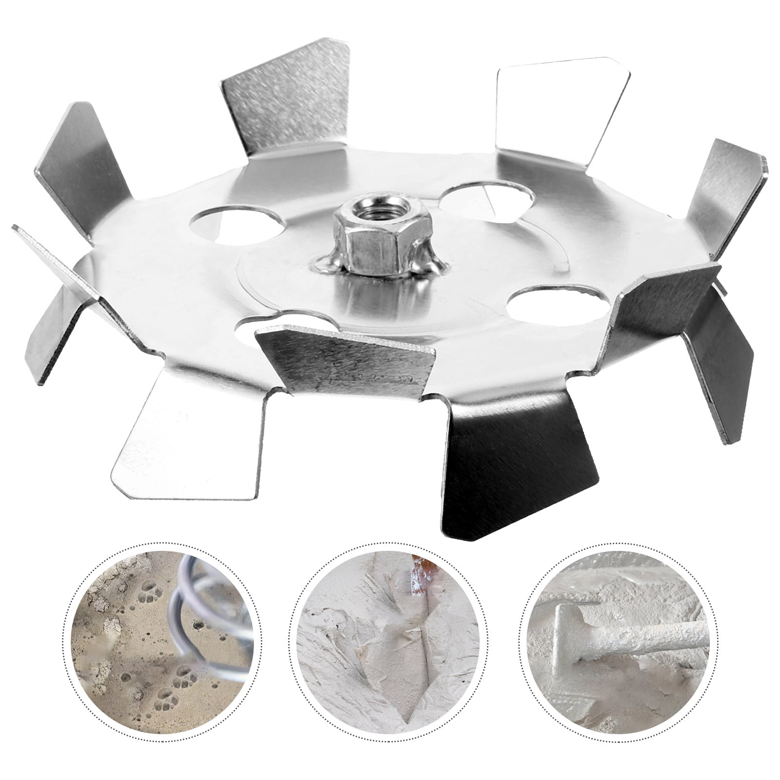 MIPCASE Impact Drill Drywall Mud Mixer Head Silver 1Pcs 5.5x5.5x1.6in ...