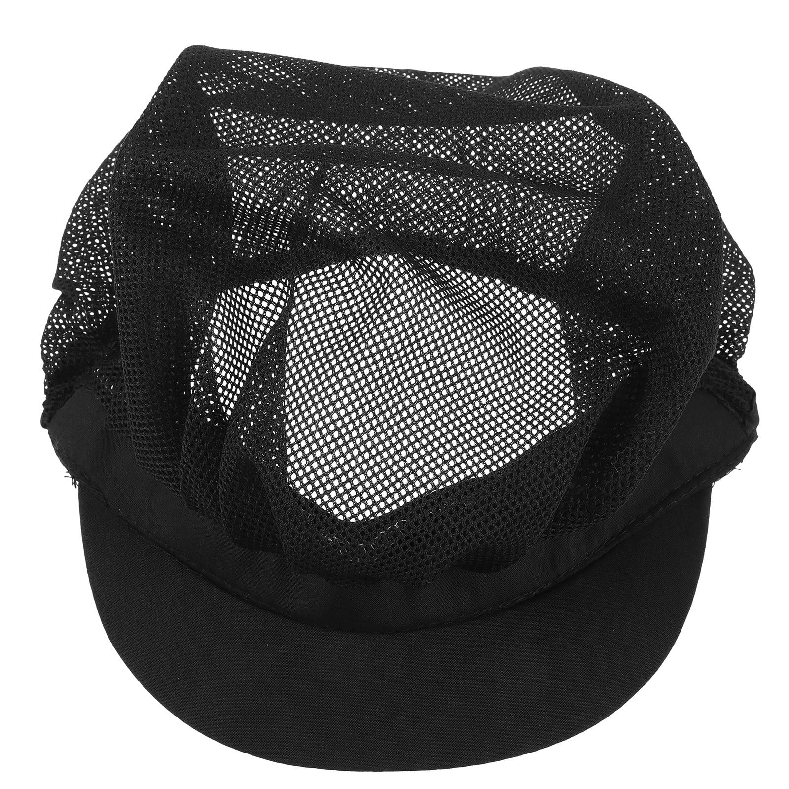 MIPCASE 1Pcs Chef Hat Black Cotton Mesh Round Top for Chefs and Cooks ...