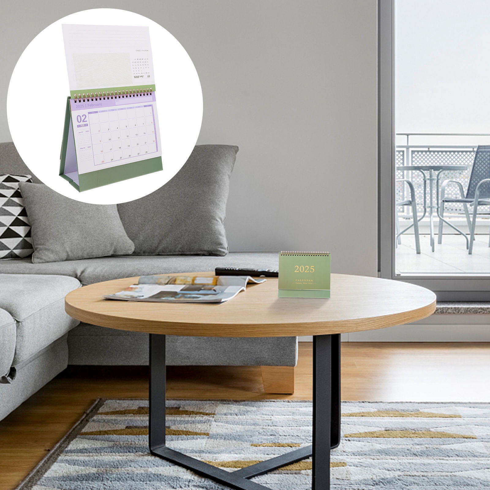 MIPCASE Green Standing Desk Calendar 2024 2025 for Office and Home ...
