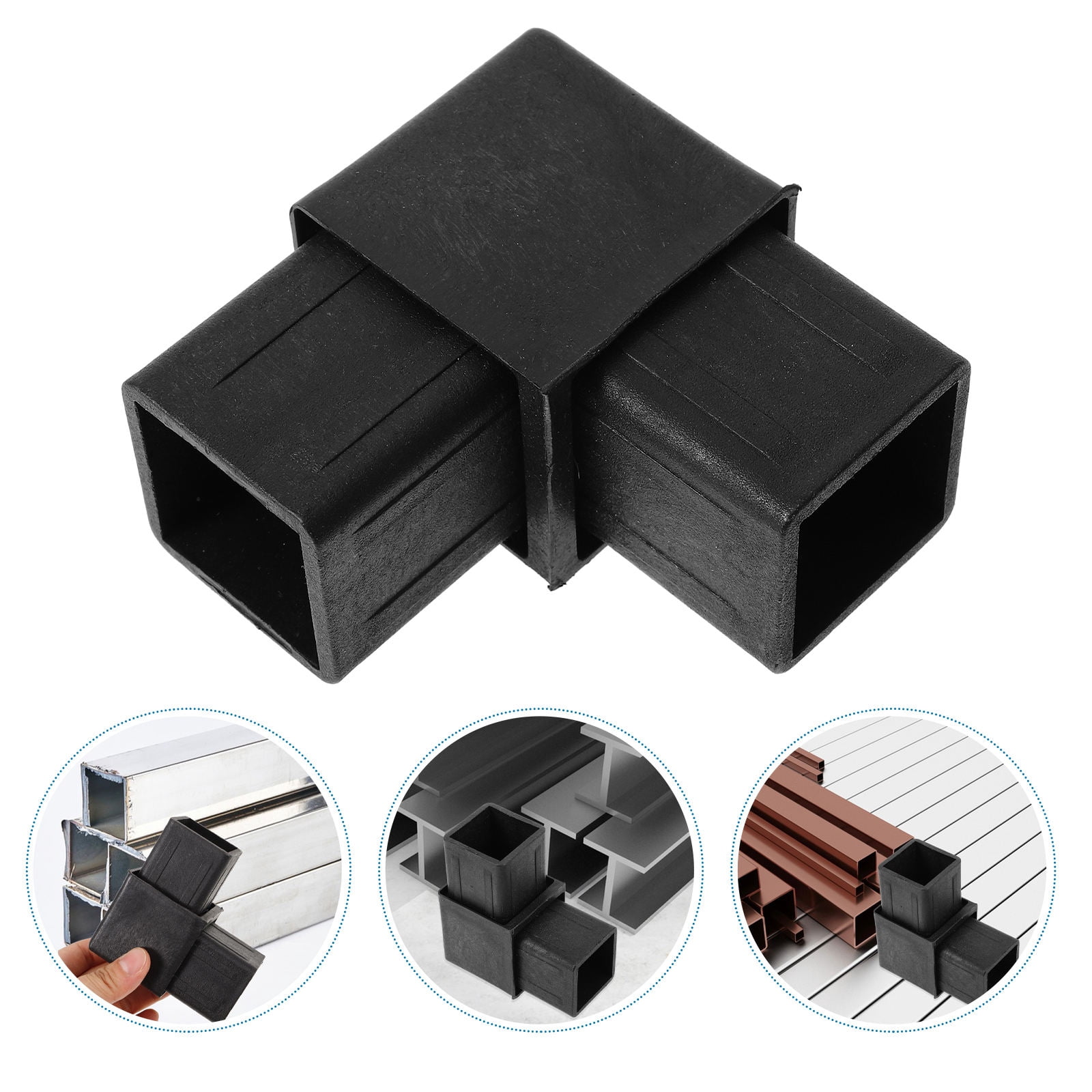 MIPCASE Black Right Angle Steel Pipe Connector Plastic Corner Brace for ...