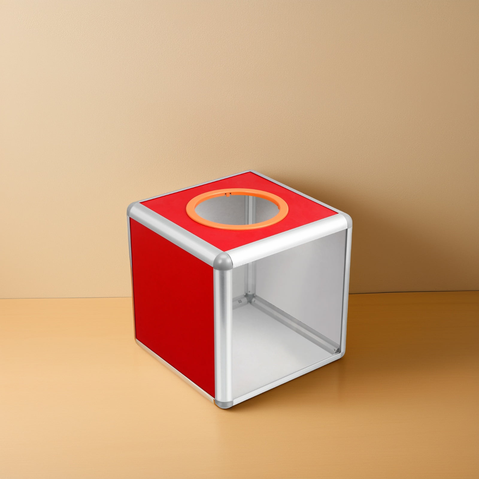 MIPCASE 1Set Raffle Container Red Transparent Square Classic Look ...