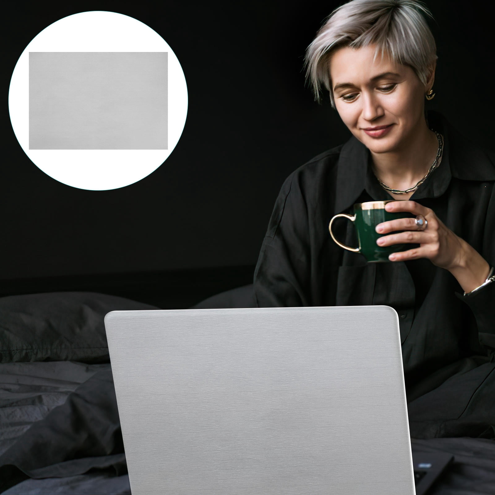 MIPCASE 2 Sheets Laptop Skin Sticker Sheet Color Changing Silver PVC ...