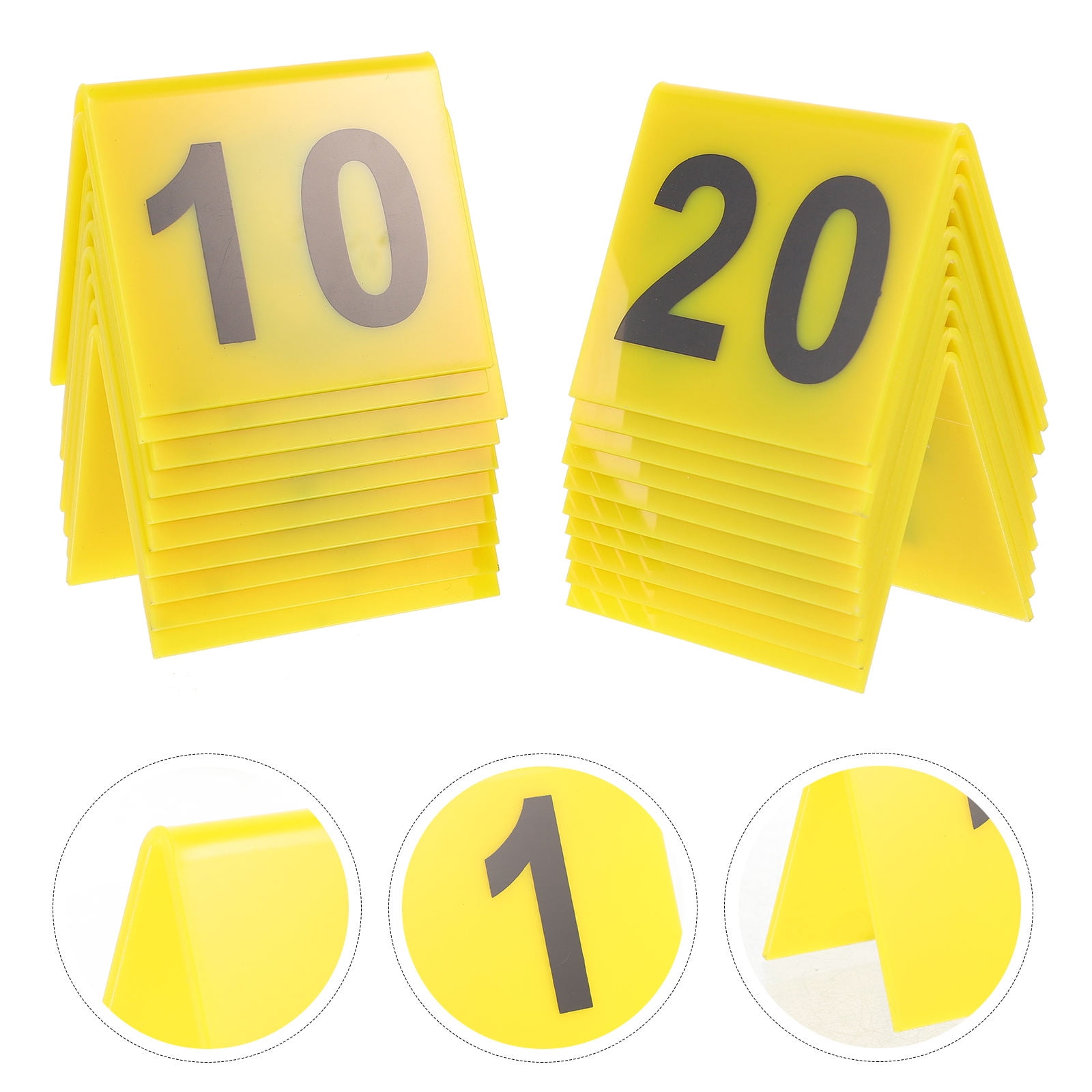 MIPCASE 20pcs Yellow Acrylic Number Markers Easy to Read Numbers for ...