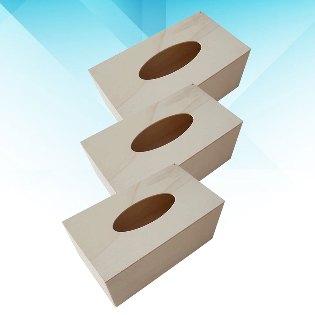 MIPCASE Tissue Box Holder Diy Tissue Box Beige Synthetic Material 3PCS ...