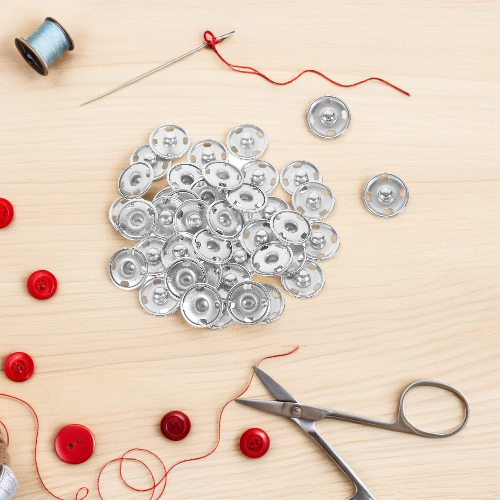 MIPCASE 50 Sets Metal Snaps Fasteners Snap Fasteners for Sewing Round ...