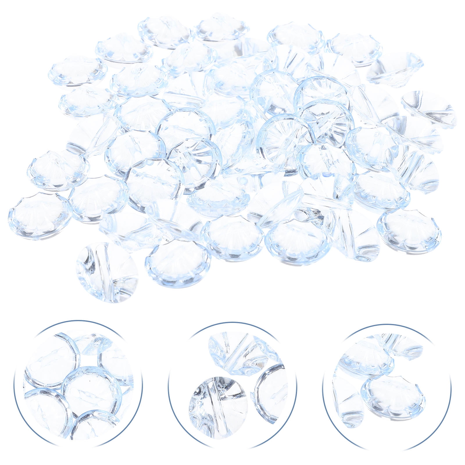 MIPCASE 50Pcs Clear Plastic Sewing Buttons for Coats Sweaters Hats and ...