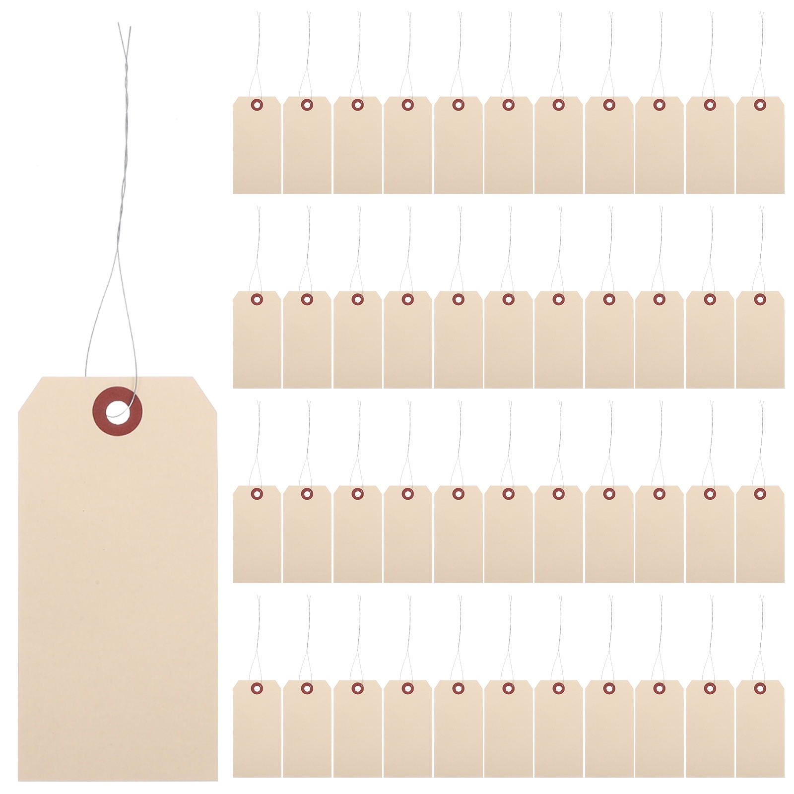 MIPCASE 50Pcs Manila Wire Tags with Eyelets for Shipping and Package ...
