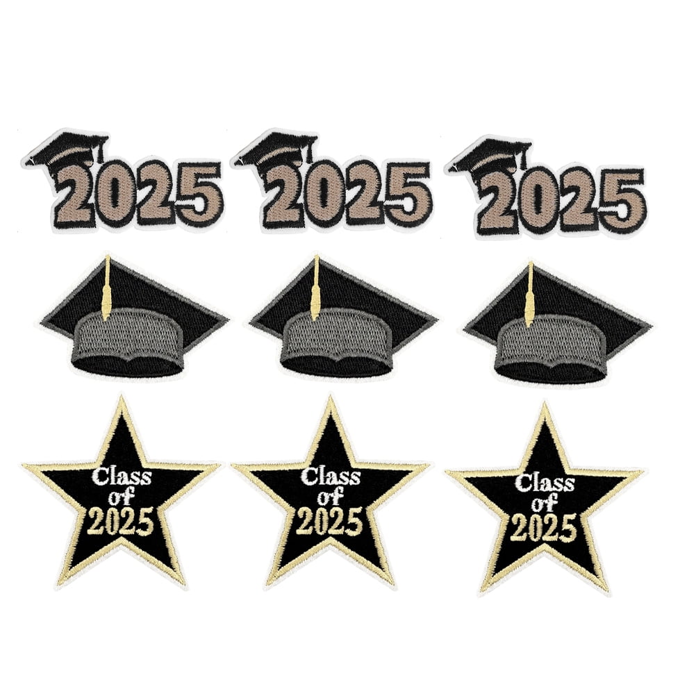 MIPCASE Graduation Cap Embroidery Cloth Assorted Color 9Pcs - Walmart.com