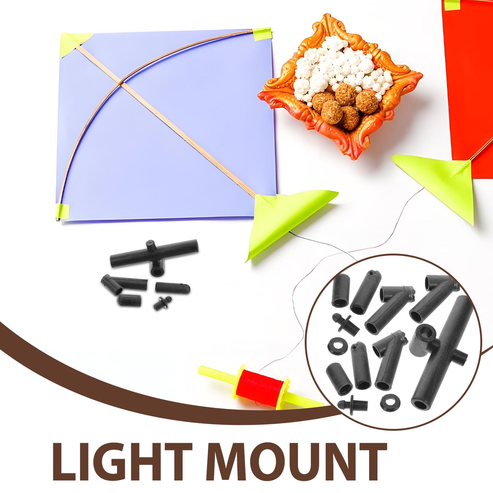 MIPCASE Black Plastic Kite Connectors 9Pcs for Stable Frame and ...