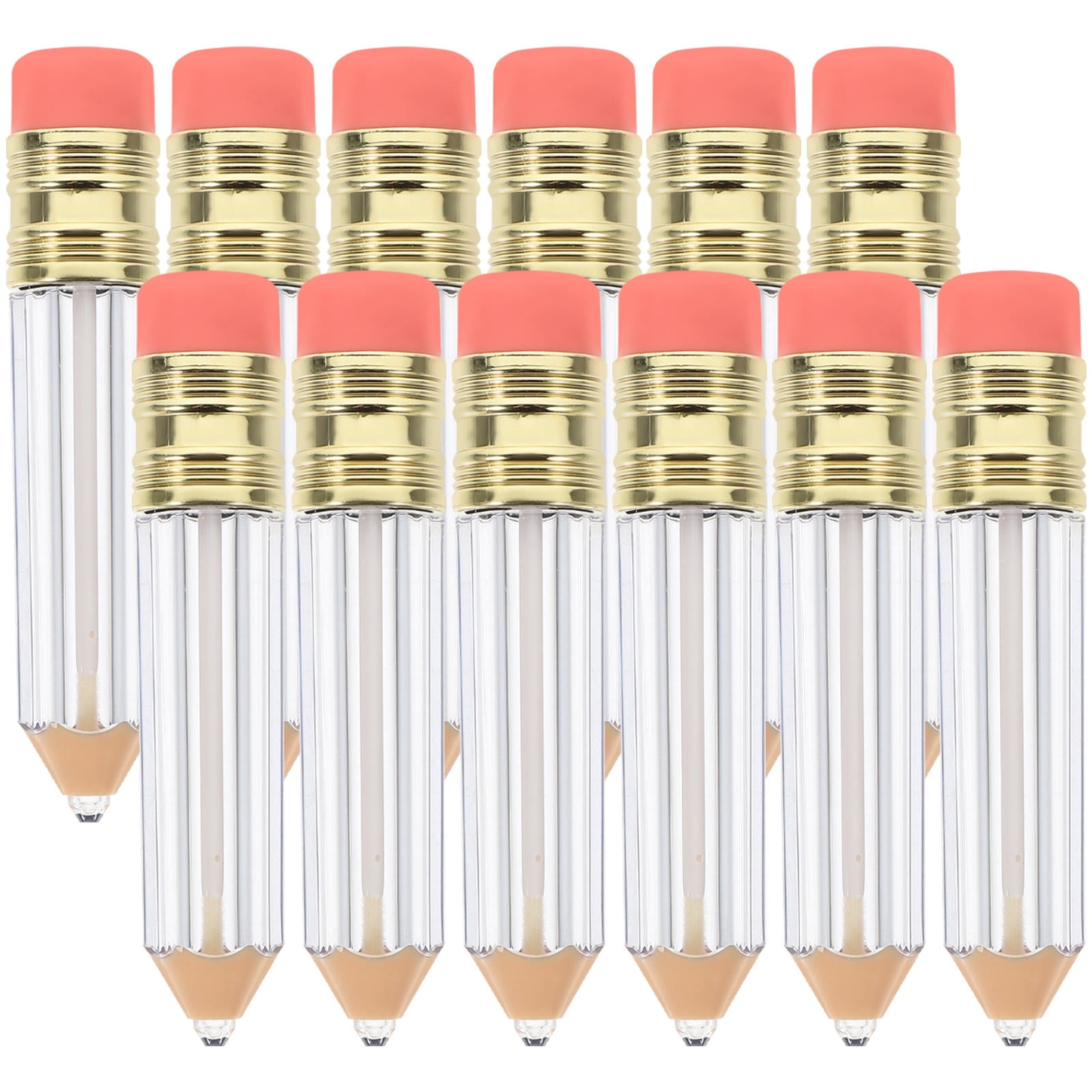MIPCASE Pencil Shaped Lip Oil Bottles Plastic 12pcs Clear Body ...