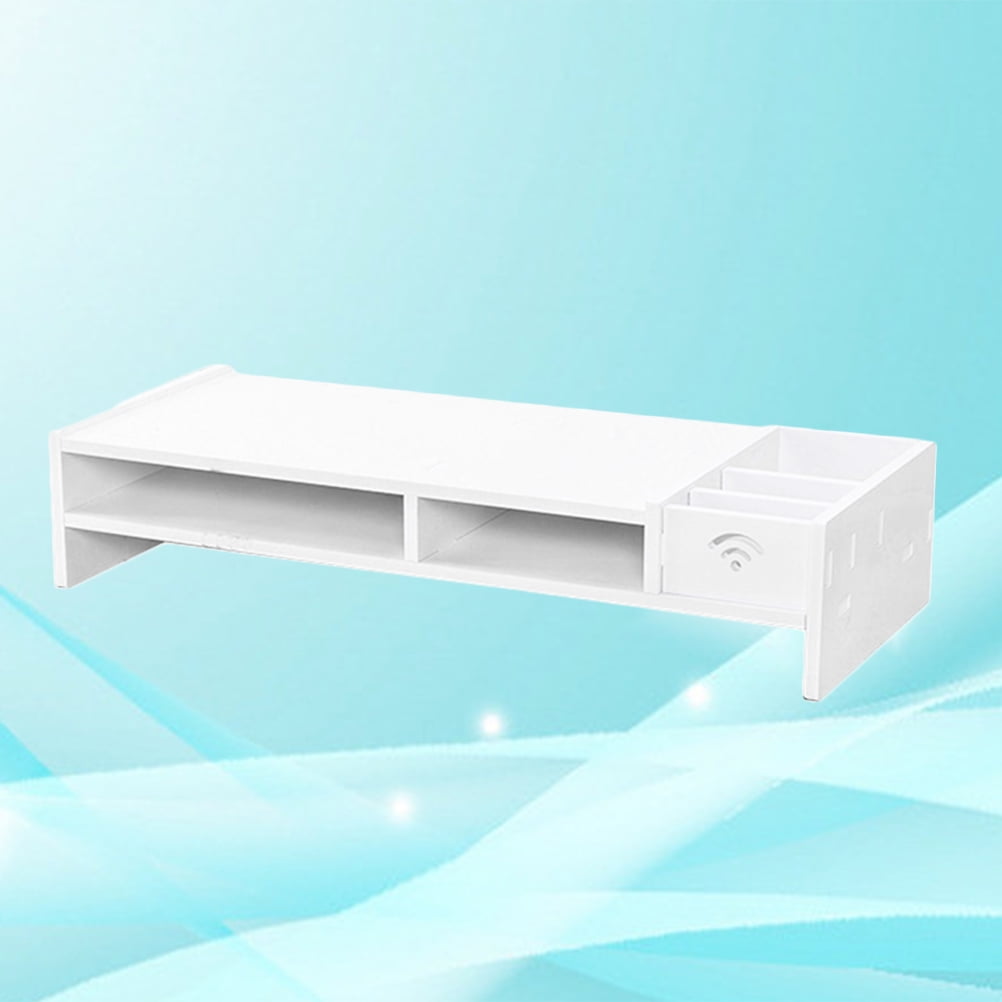 MIPCASE Desk Shelf for Monitor Computer Monitor Riser White Cable ...