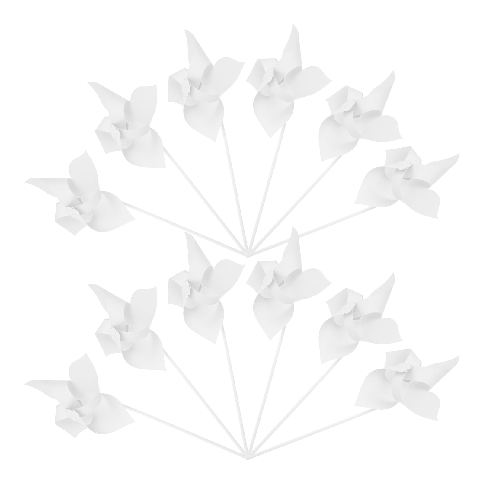 MIPCASE Diy Pinwheels Craft for Kids 12Pcs White Blank Paper Windmill ...