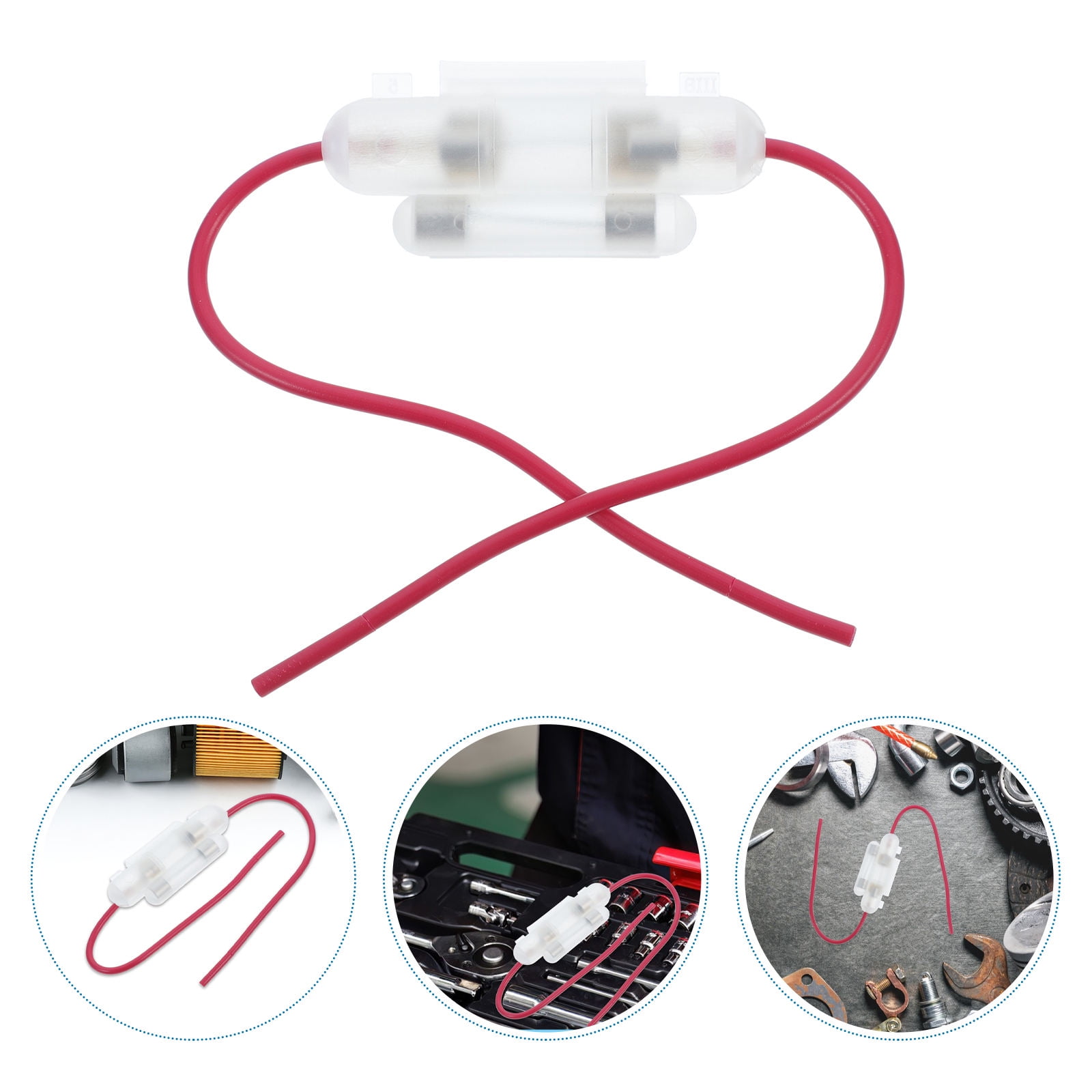 MIPCASE Red Double Fuse Holder for Motorcycle Atv Scooter with Metal ...