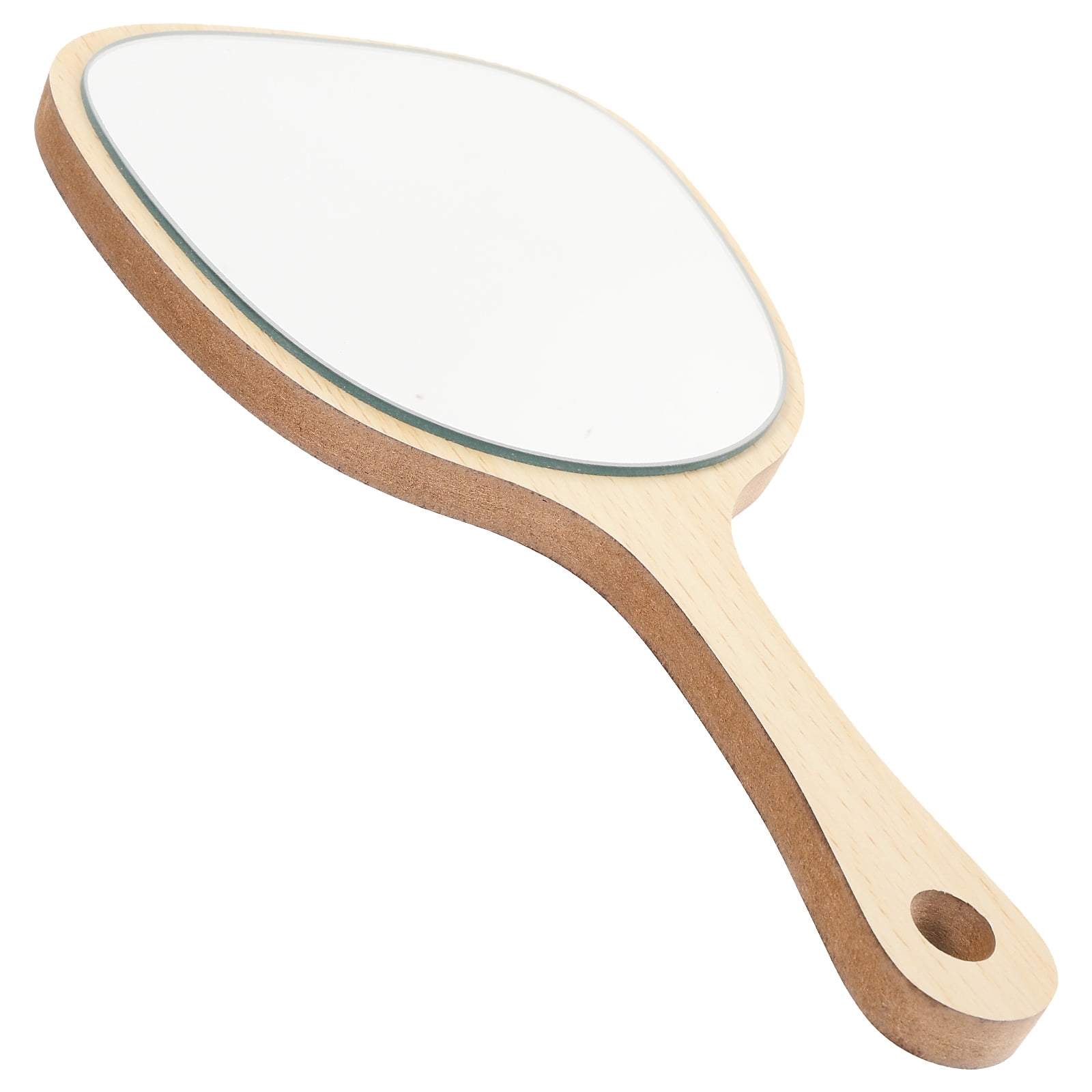 MIPCASE Hand Mirror Wood Handheld Mirrors With Handle Wall Mounted ...