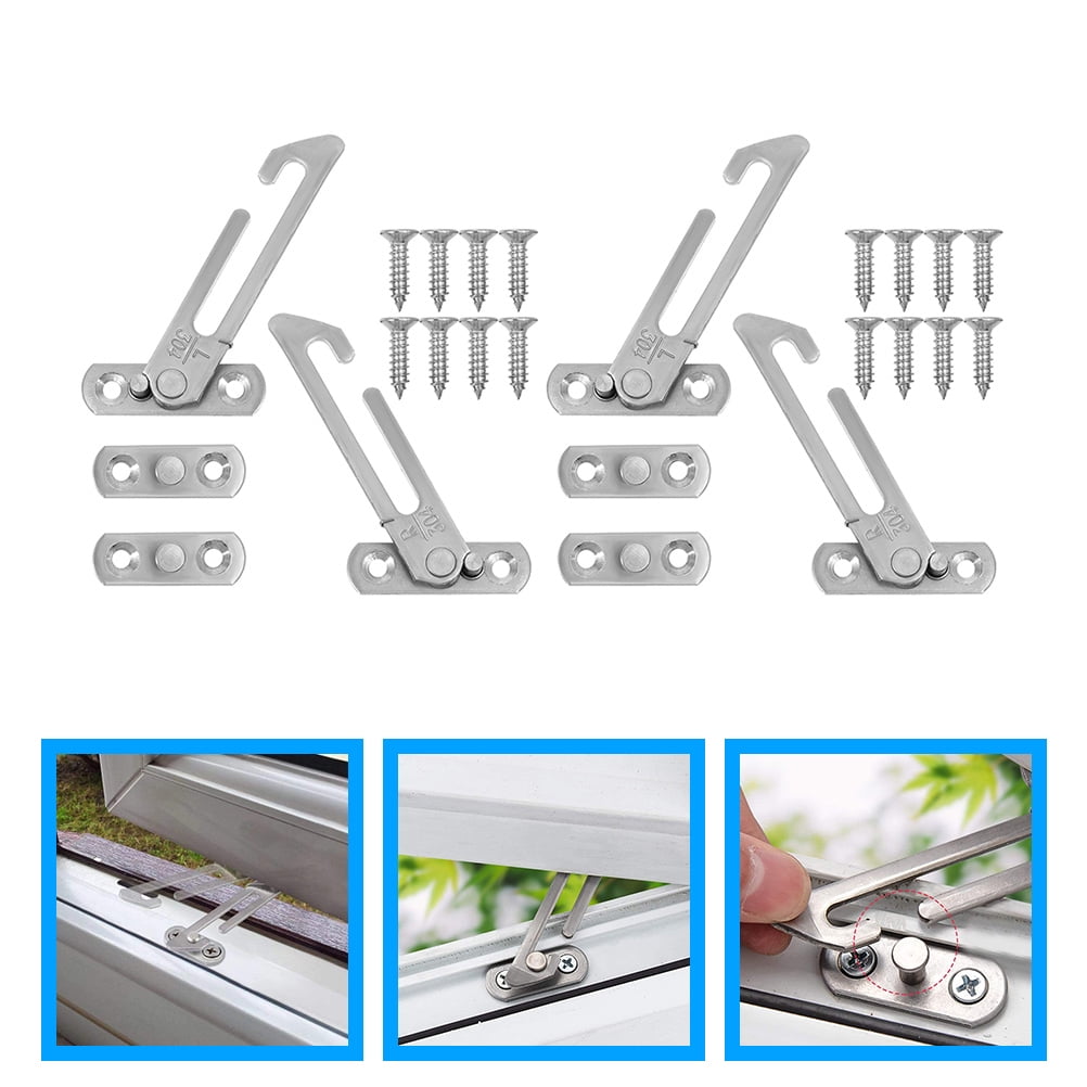 MIPCASE Child Safety Window Lock Silver 4Pcs 3.3x2.0x0.4In - Walmart.com