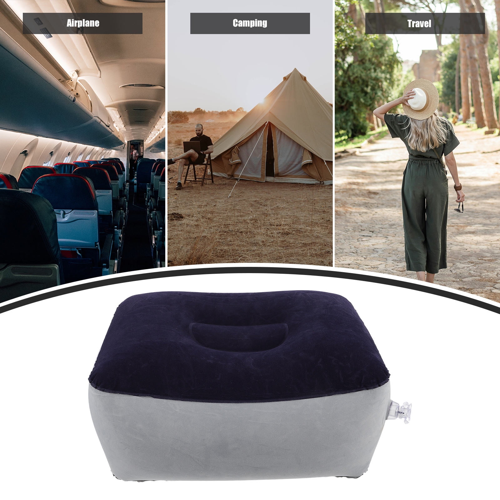 MIPCASE Airplane Travel Inflatable Foot Rest Pvc 1Pcs 14.2x10.6x5.9in ...