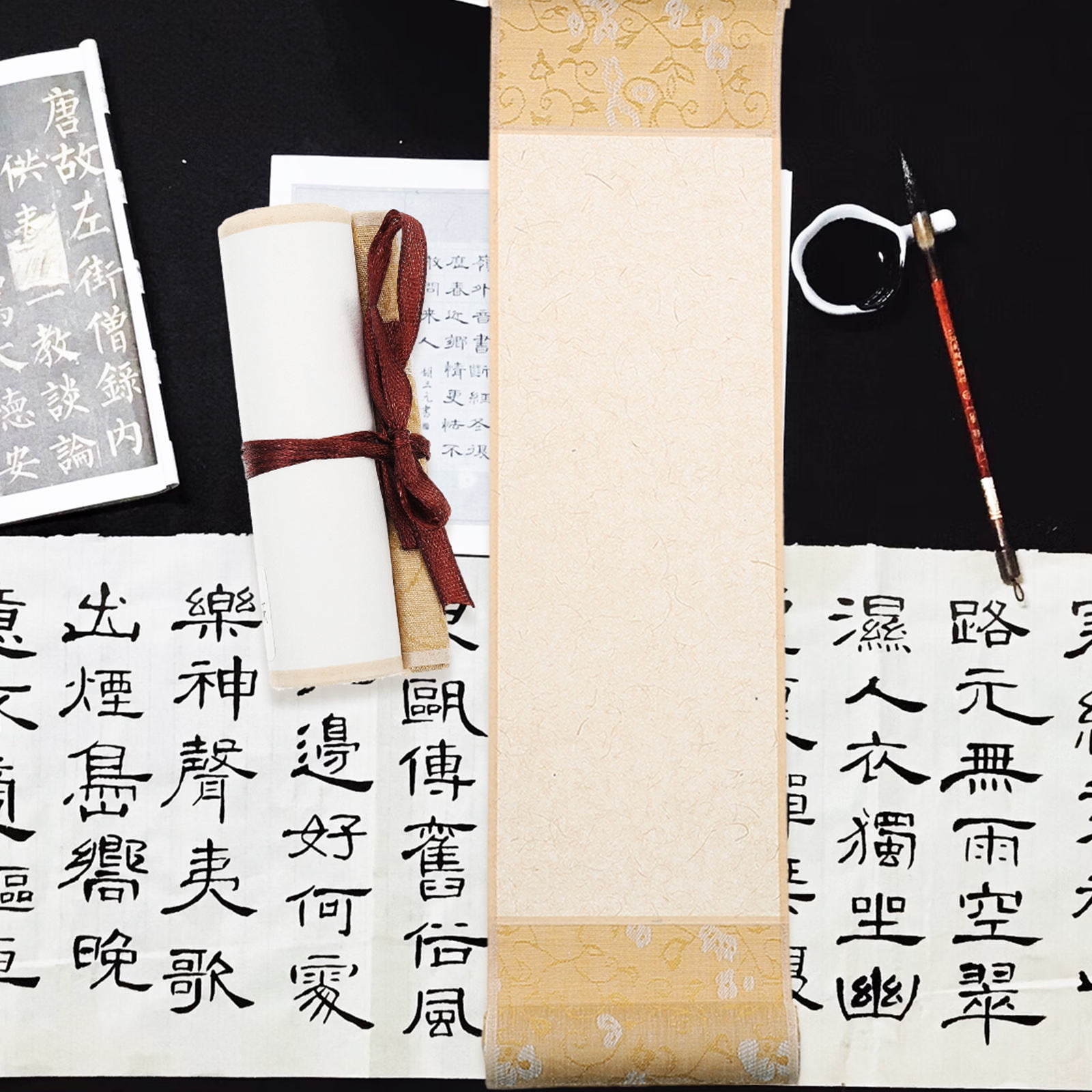 MIPCASE Home Office Decor Blank Scroll for Painting Durable Beige Rice ...
