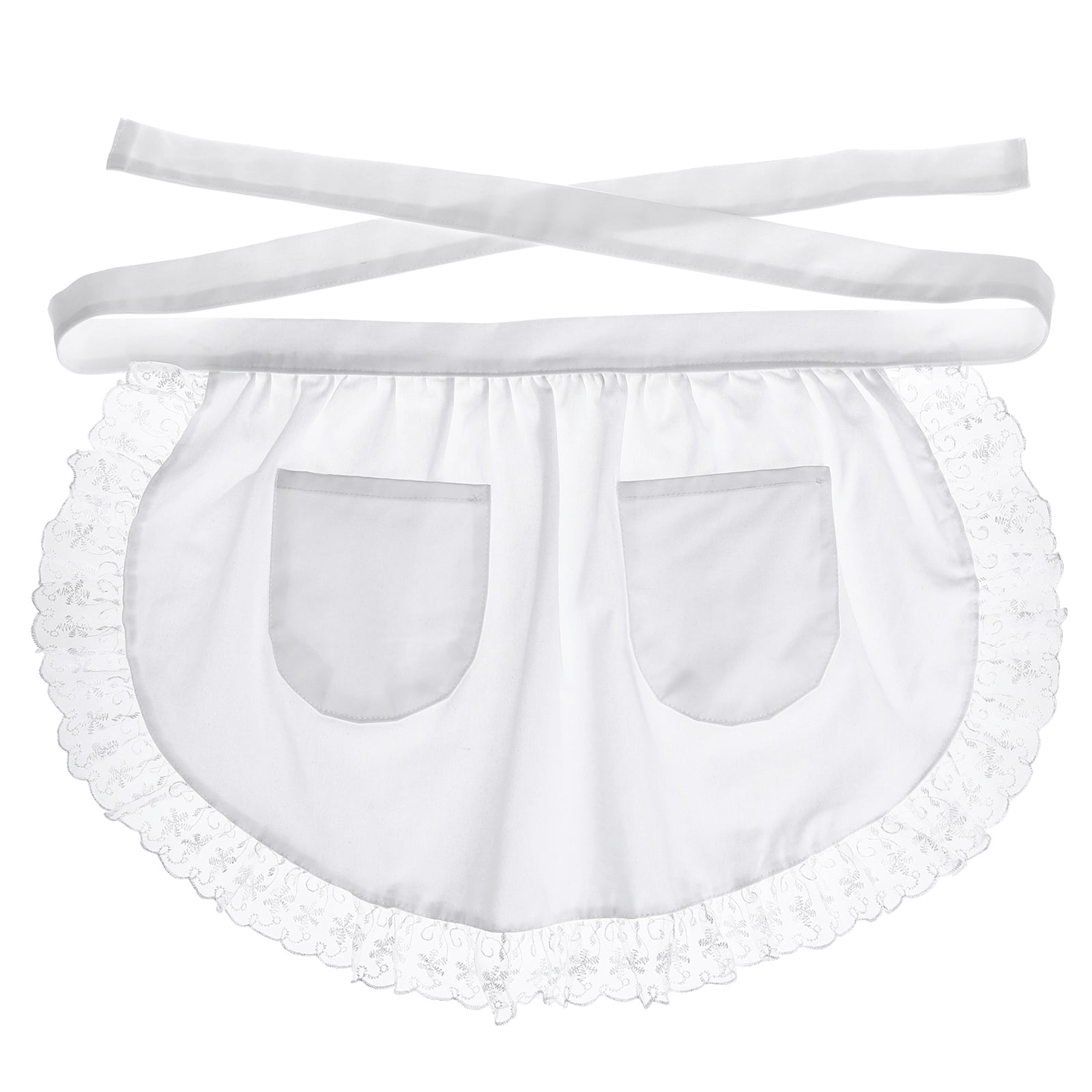 MIPCASE Short Maid Apron Lace Waist Apron Protect from Stains for ...