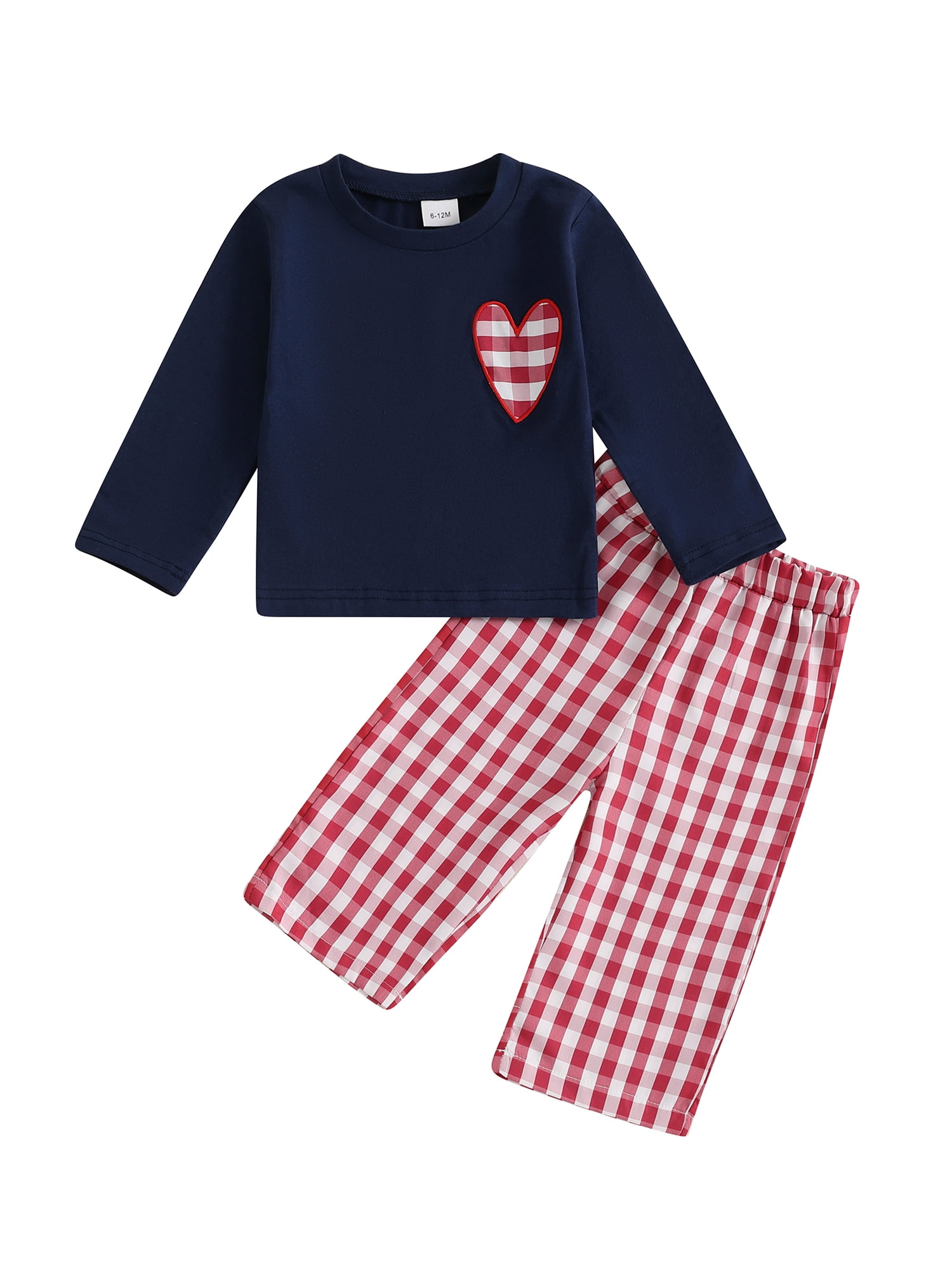 MIPREWUY Baby Boy Spring Outfit Heart Patch Long Sleeve Shirt and ...