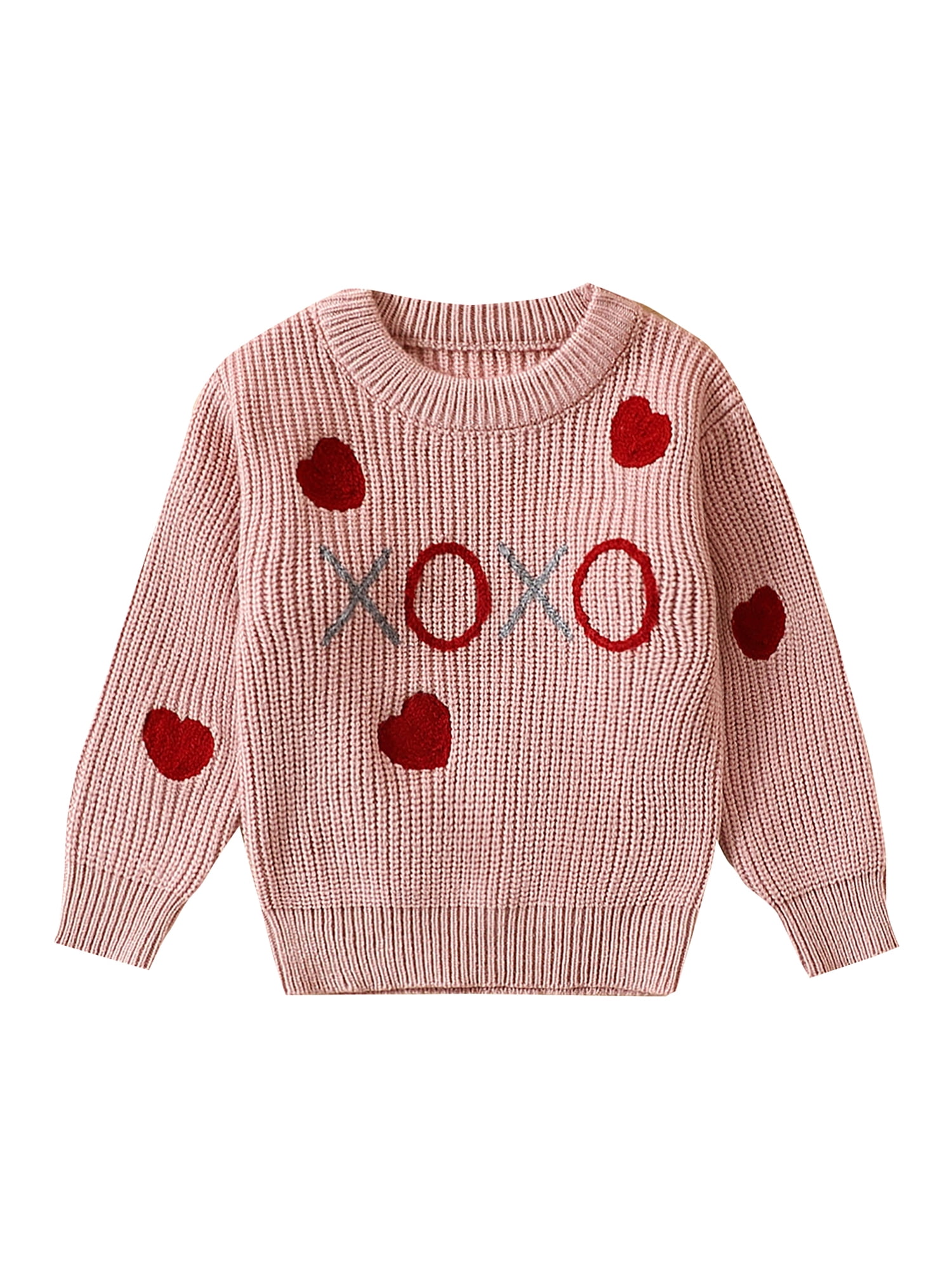 MIPREWUY Baby Girl Valentine’s Day Sweaters Cute Long Sleeve Heart ...