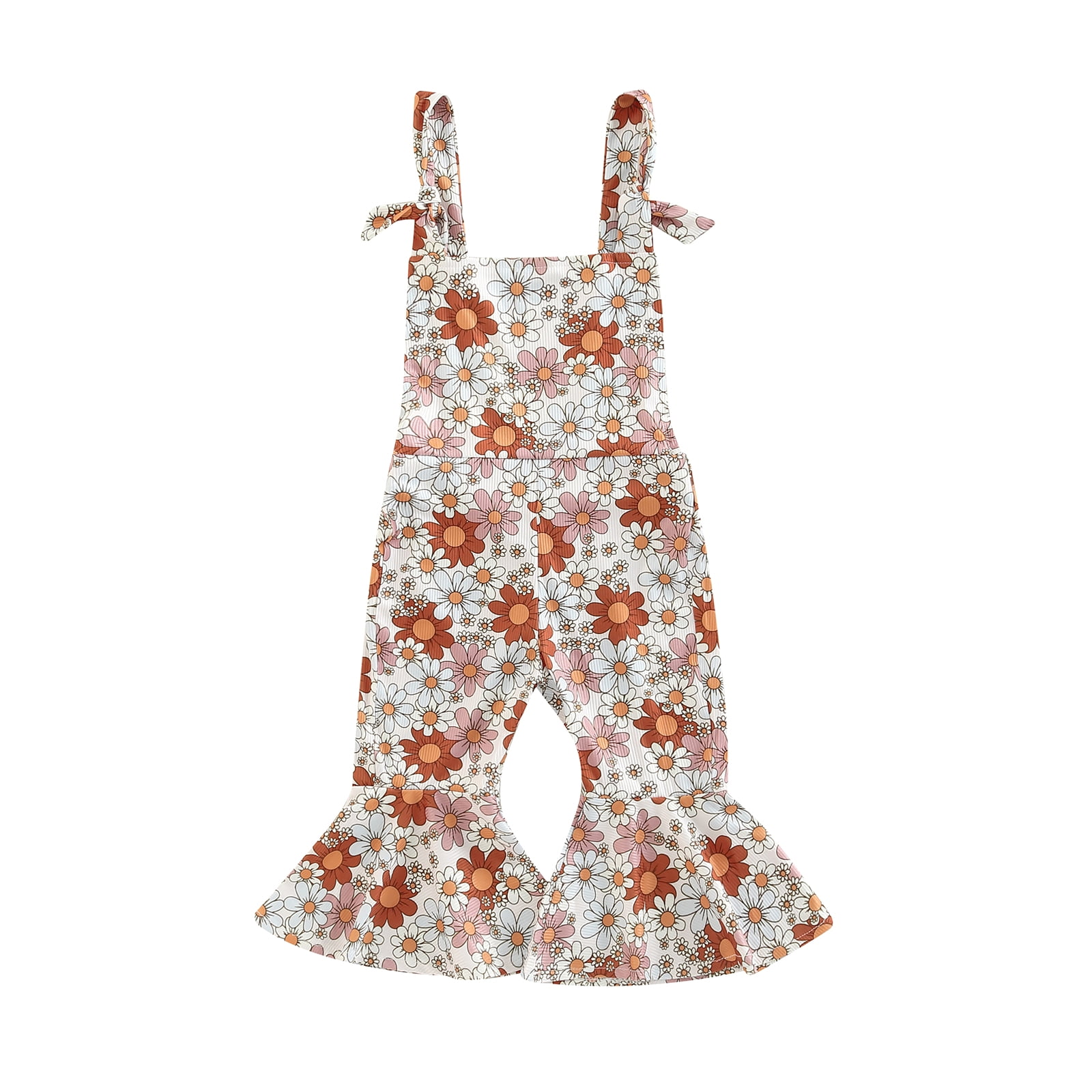 MIPREWUY Baby Kid Girl Romper, Sleeveless Off Shoulder Flower Print ...