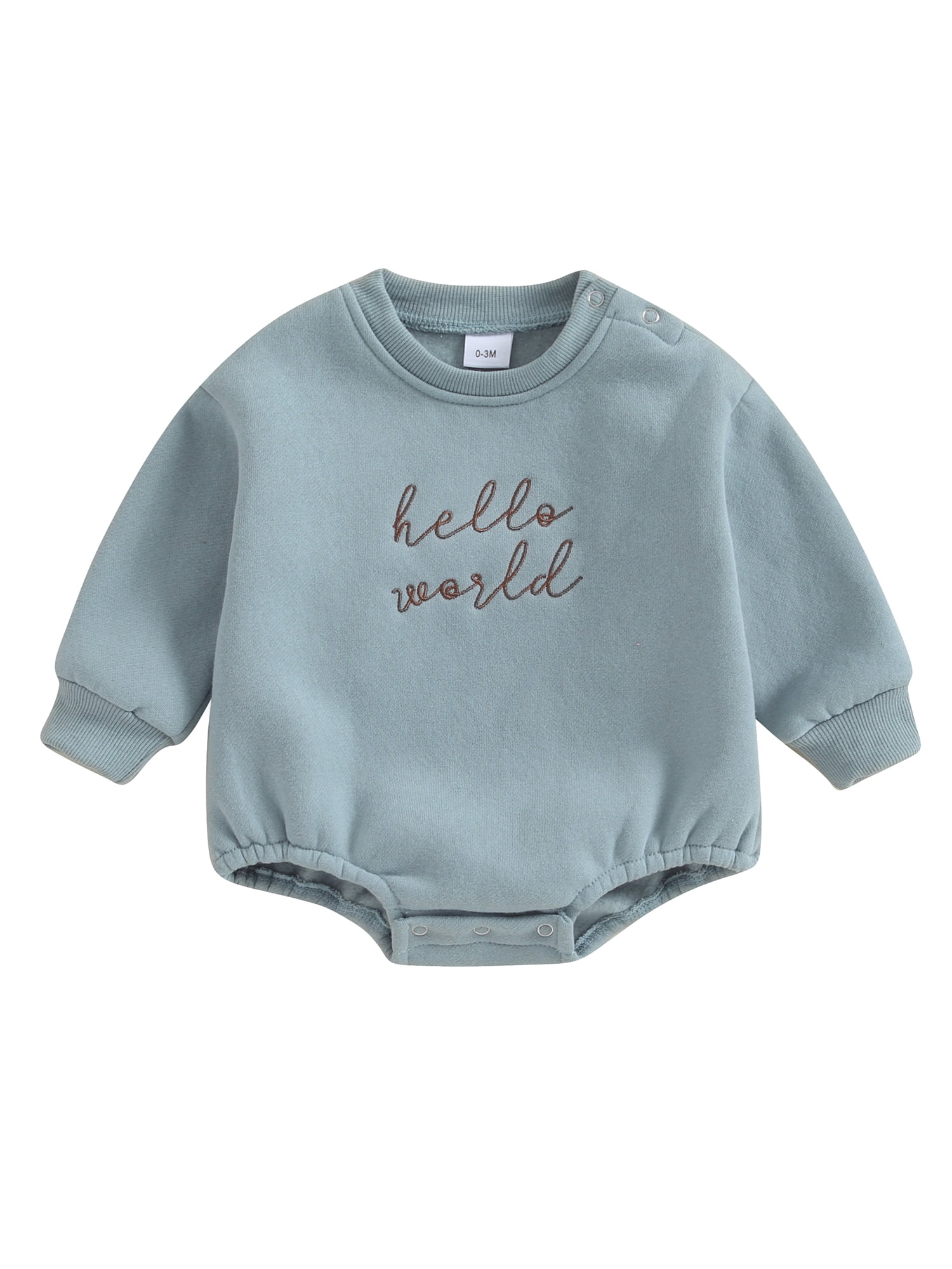 MIPREWUY Baby Romper, Long Sleeve Crew Neck Embroidery Letters Fall Bodysuit Casual Clothes for ...