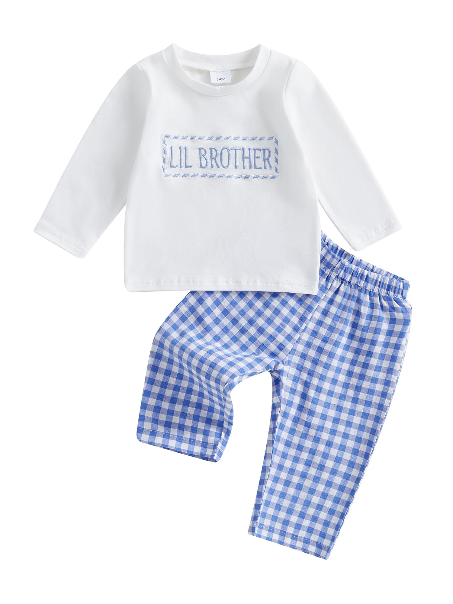 MIPREWUY Brothers Matching Outfits Letter Embroidery Long Sleeve Top ...