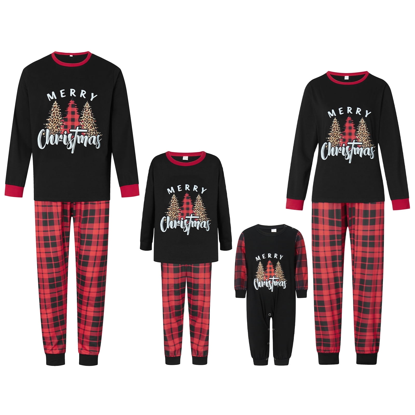 MIPREWUY Family Matching Christmas Pajamas Set Letter Christmas Tree ...