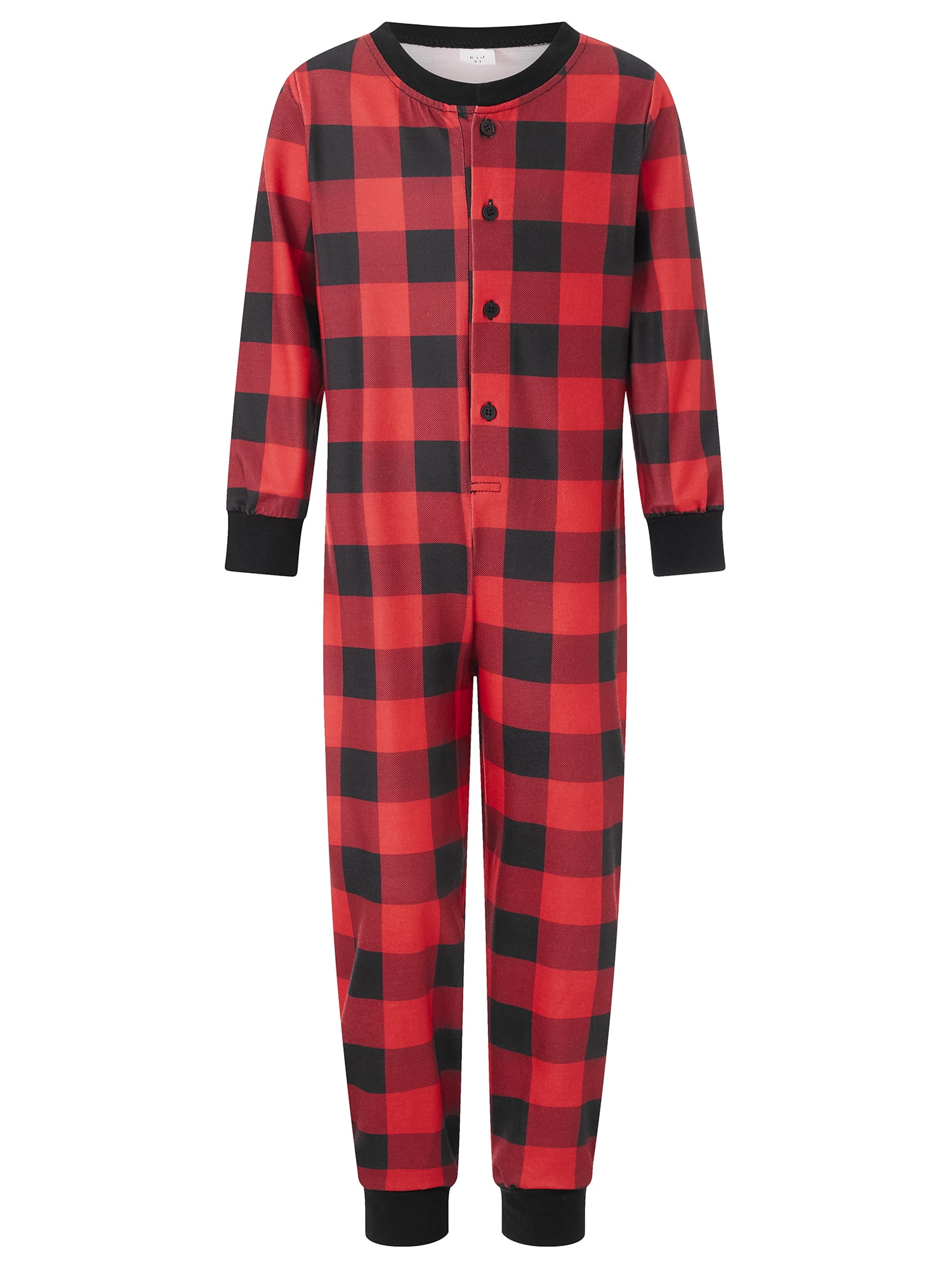 MIPREWUY Family Matching Christmas Pajamas Set Plaid Print Long Sleeve ...