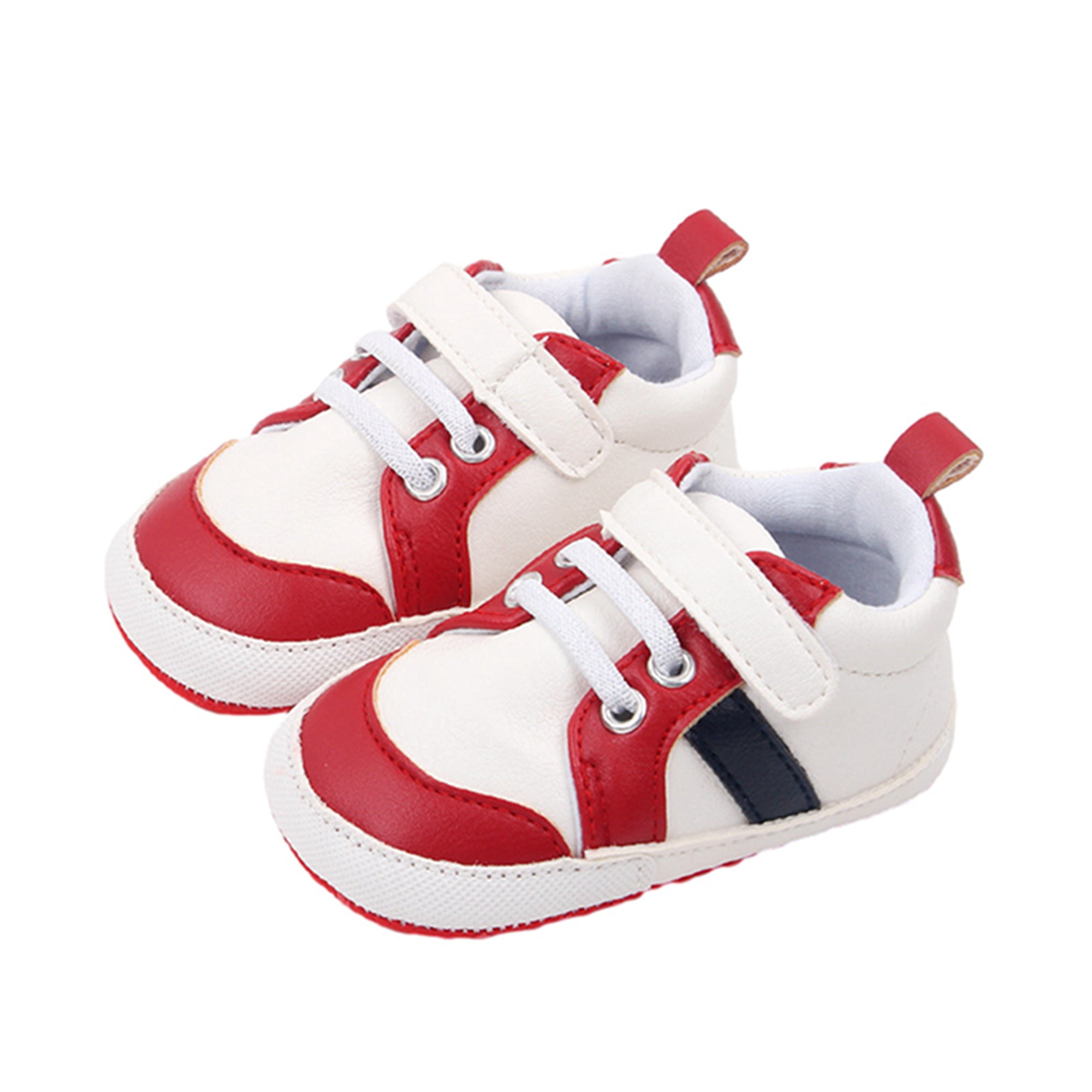 MIPREWUY Infant Baby Boys Sneakers Stripe PU Leather Anti-Slip Soft ...