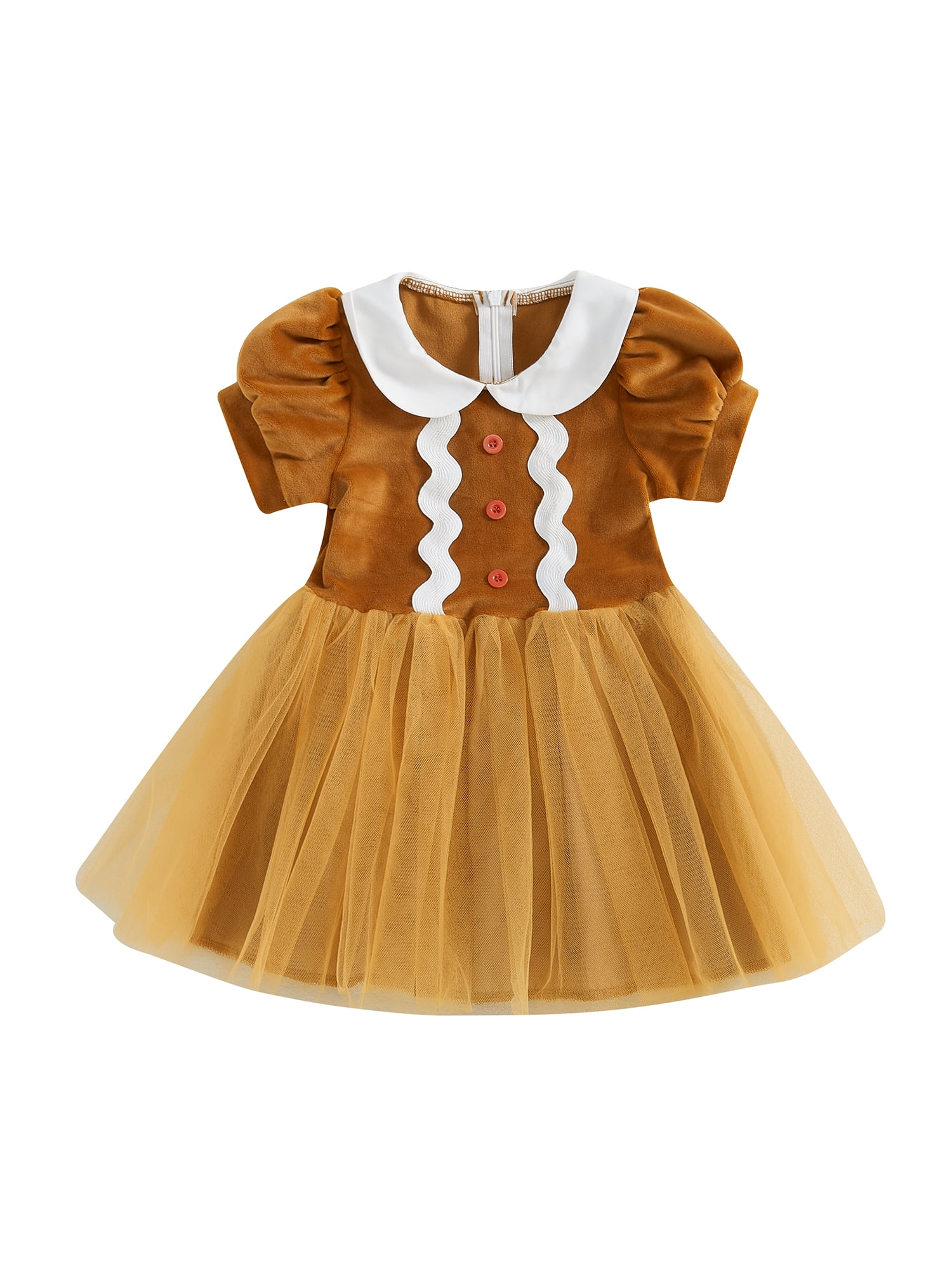 MIPREWUY Kids Girls Christmas Gingerbread Dress Summer Short Sleeve ...