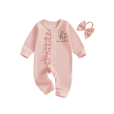 Ma&Baby Newborn Baby Girl Flowers Romper Bodysuit Jumpsuit Headband Outfit Clothes - Walmart.com