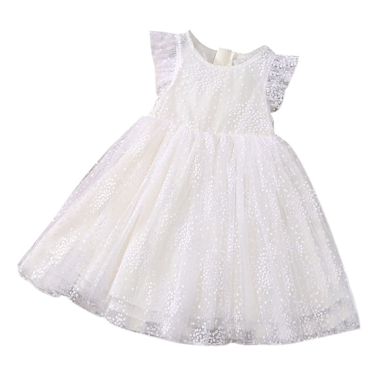 MIPREWUY Sweet Girls Princess Dress Dot Print Ruffled Short Sleeve Tutu ...
