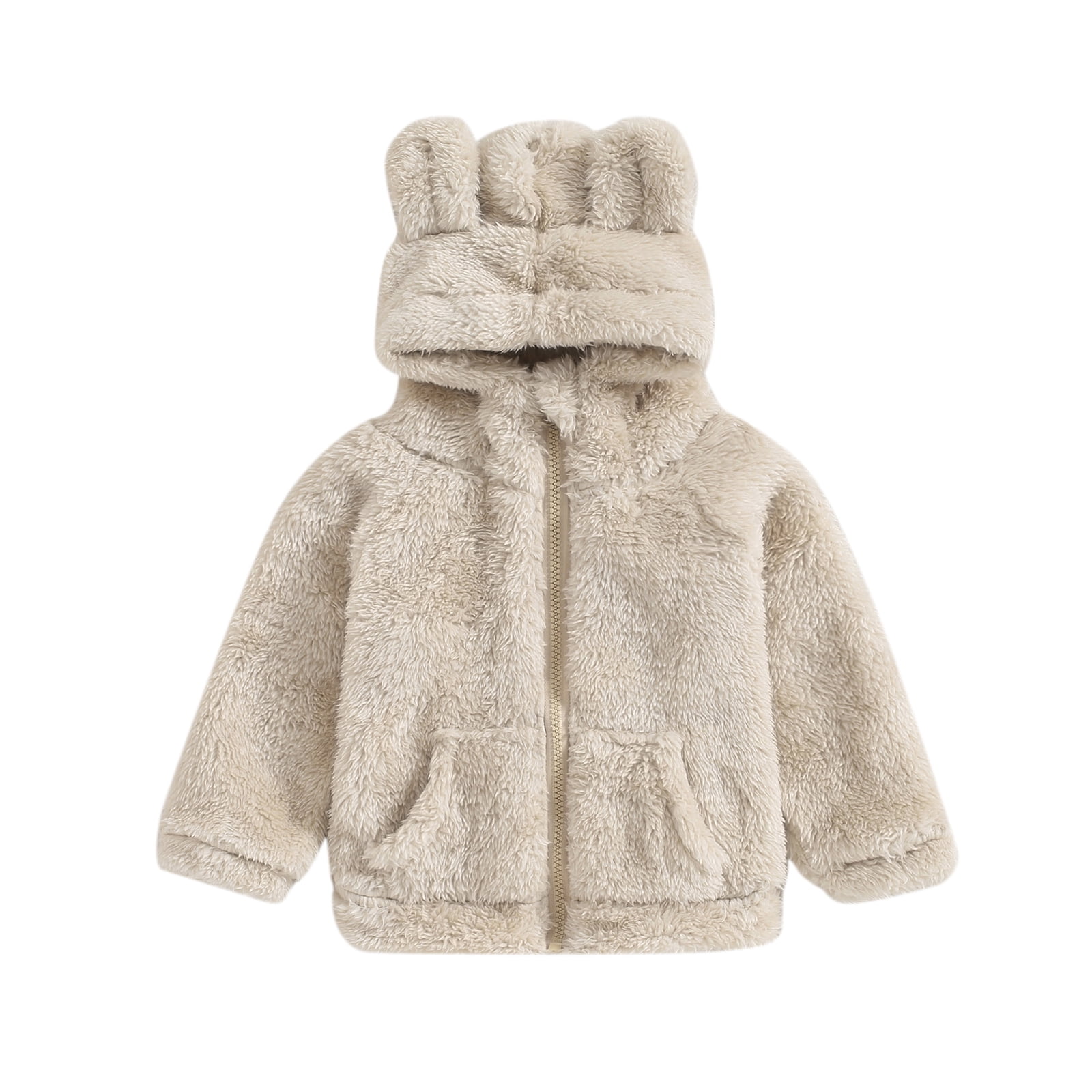 MIPREWUY Toddler Boys Winter Plush Coat Long Sleeve Zipper Closure ...