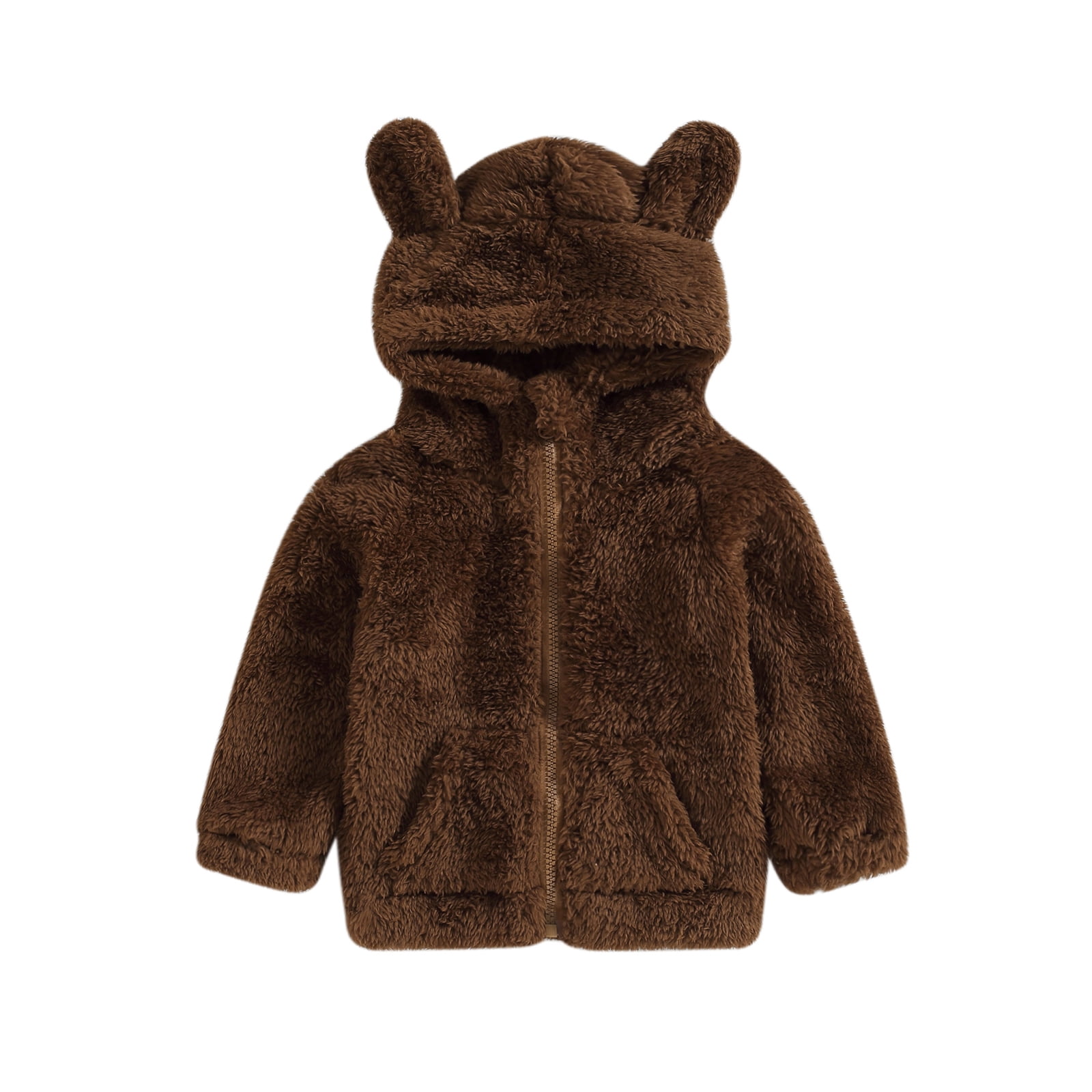 MIPREWUY Toddler Boys Winter Plush Coat Long Sleeve Zipper Closure ...