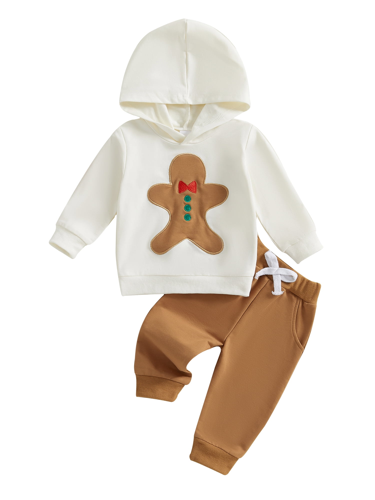 MIPREWUY Toddler Girl Boy Christmas Outfits Gingerbread Man Pattern ...