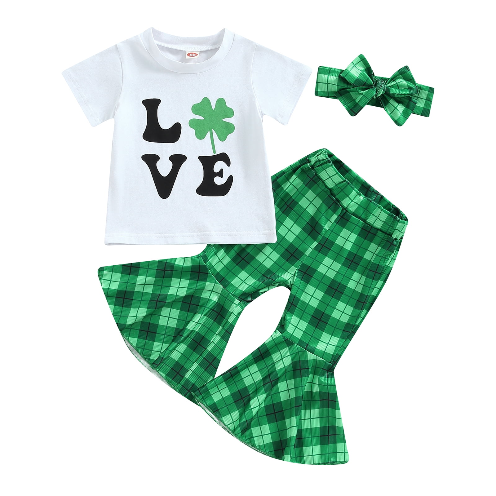MIPREWUY Toddler Girl Irish Festivals Clothes Outfits, Letter Clover ...