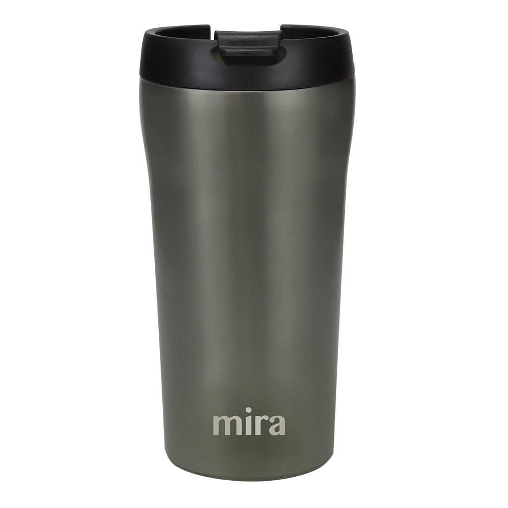 MIRA 12oz Insulated Coffee Travel Mug, Stainless Steel with Screw On ...