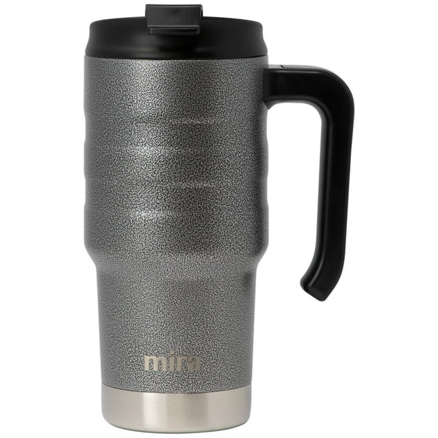 MIRA 20oz Insulated Travel Mug, Stainless Steel, Handle, Flip Lid ...