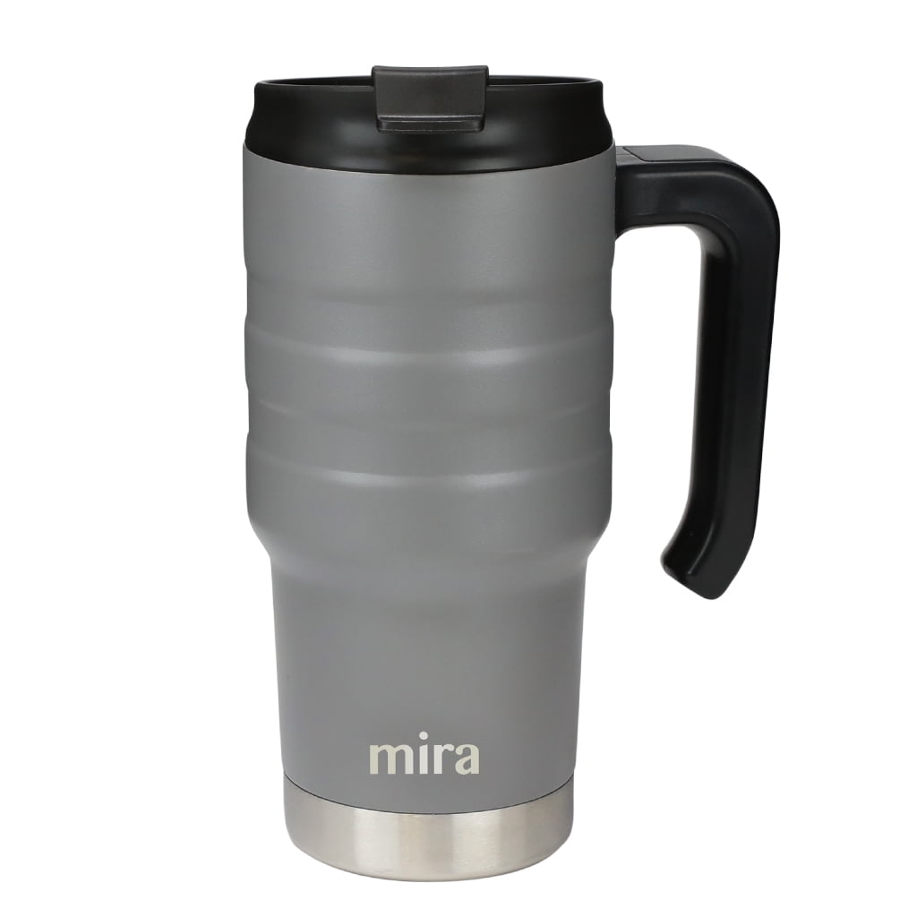MIRA 20oz Insulated Coffee Travel Mug with Handle & Screw on Flip Lid ...