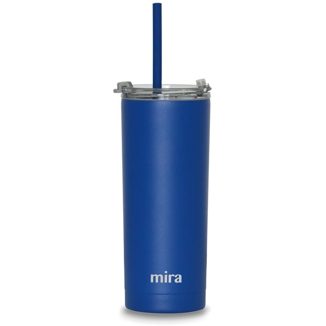 MIRA 20oz Modern Tumbler with Straw and Flip Lid, Stainless Steel ...