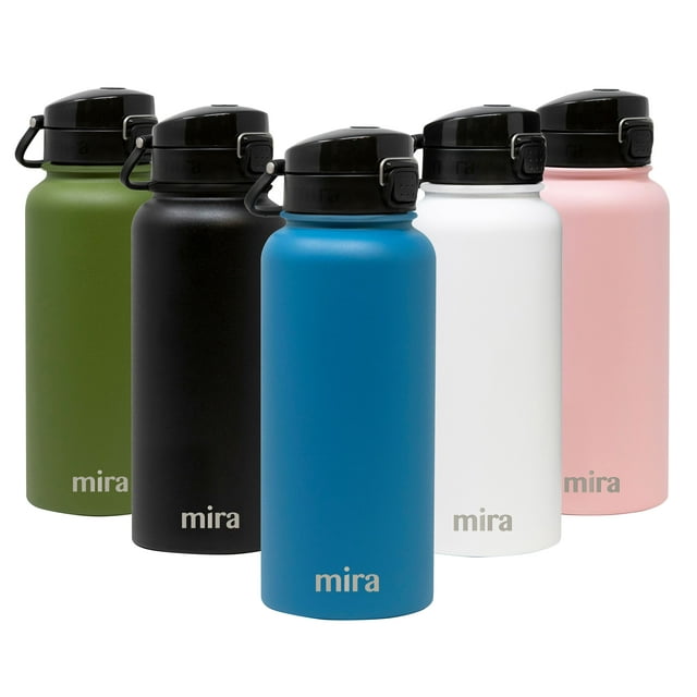 MIRA 32 oz Insulated Stainless Steel Water Bottle, Vacuum Flask, One ...