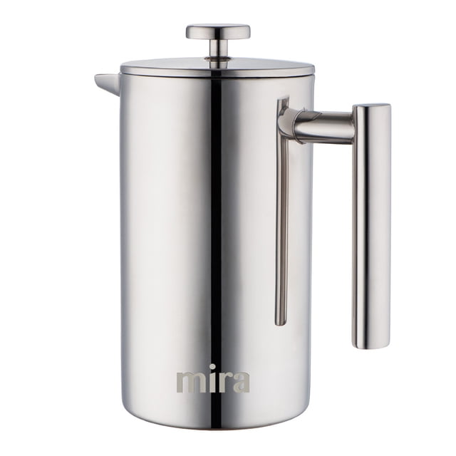 MIRA 34oz Travel French Press Coffee Maker, Double Wall Insulated ...