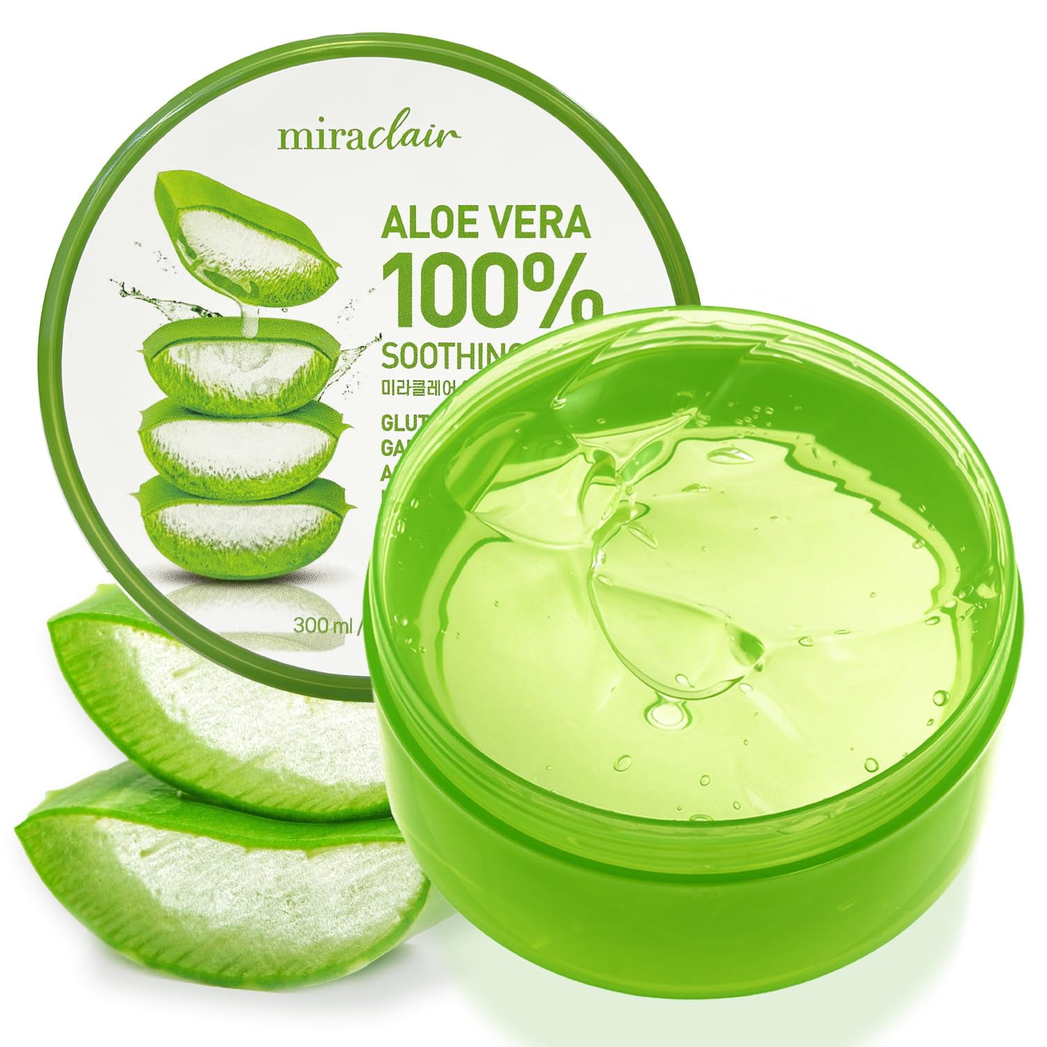 MIRACLAIR Aloe Vera Gel HMF23 for Face, Skin, Hair & Sunburn Relief ...