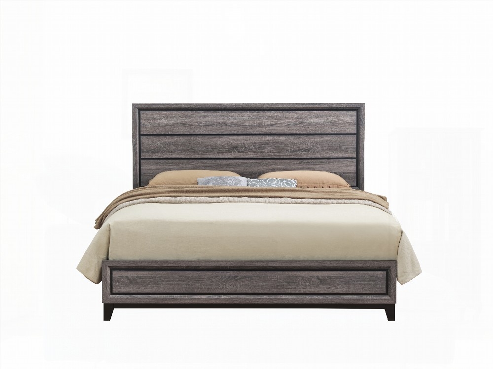 MIRAGE GREY FULL BED IN CONTEMPORARY STYLE AND HAVING PANEL HEADBOARD ...