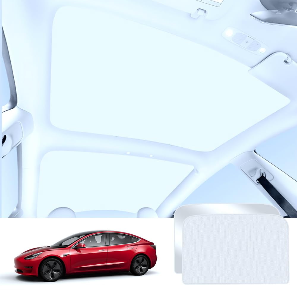 MIRAIDON 2 in 1 Glass Roof Sunshade for Model 3, Non-Sag Foldable ...