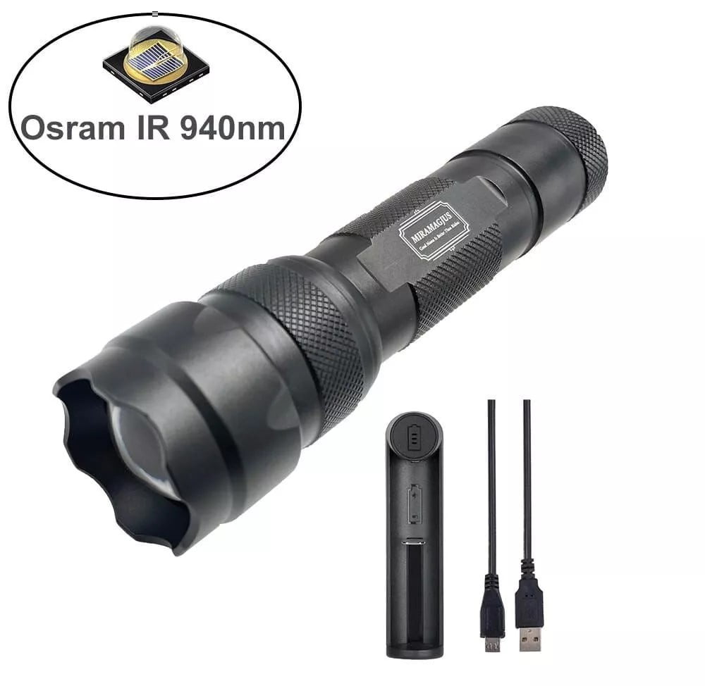 MIRAMAGJUS 940Nm IR Flashlight Infrared Illuminator Flashlight, 940Nm ...