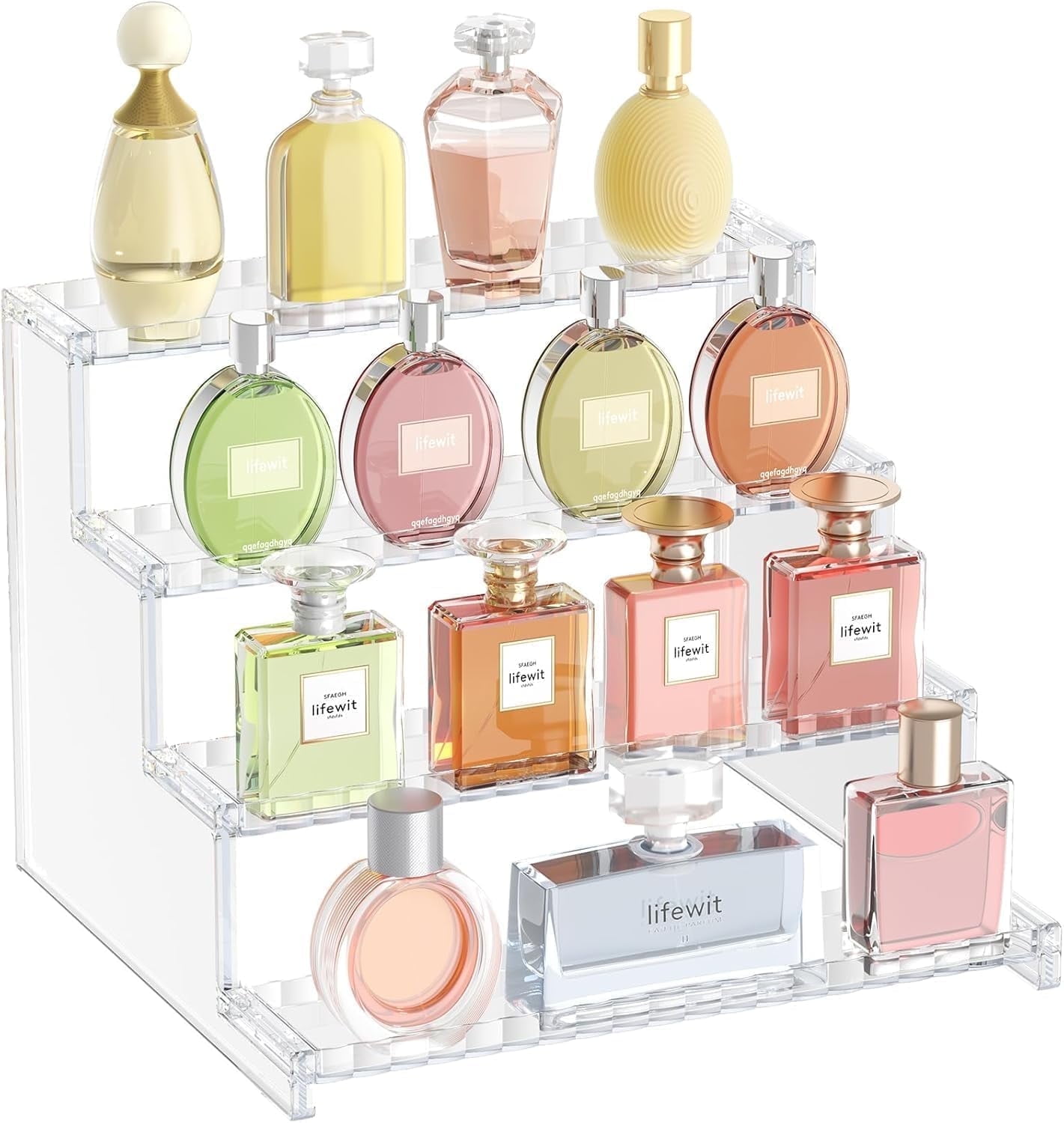 MIRANDINHA Store - Acrylic Display Riser 4 Tier Clear Organizer Shelf ...